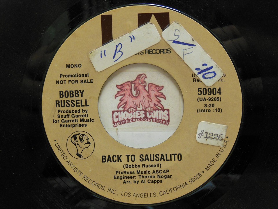 Promo! Bobby Russell – Back To Sausalito / Mono, 45 RPM VG (NE) | eBay