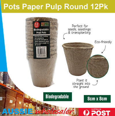 Pots Paper Pulp Round 12Pk - Garden Plant Propagation, Cutting ...