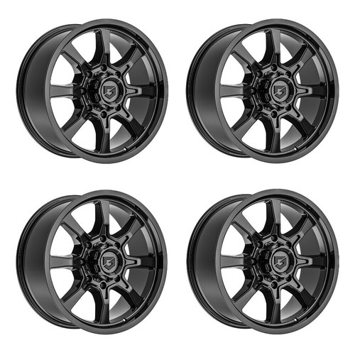 Set 4 18" Gear Off Road Glock 772B Gloss Black 18x9 Wheels 8x180 18mm ...