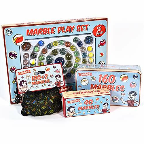 KandyToys 160 Traditional Assorted Colorful Classic Retro Glass Marbles ...