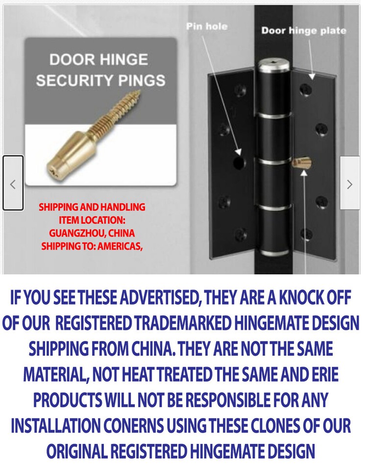 Door Hinge Security Pins, 3 Pack Kit "Made in USA" | eBay