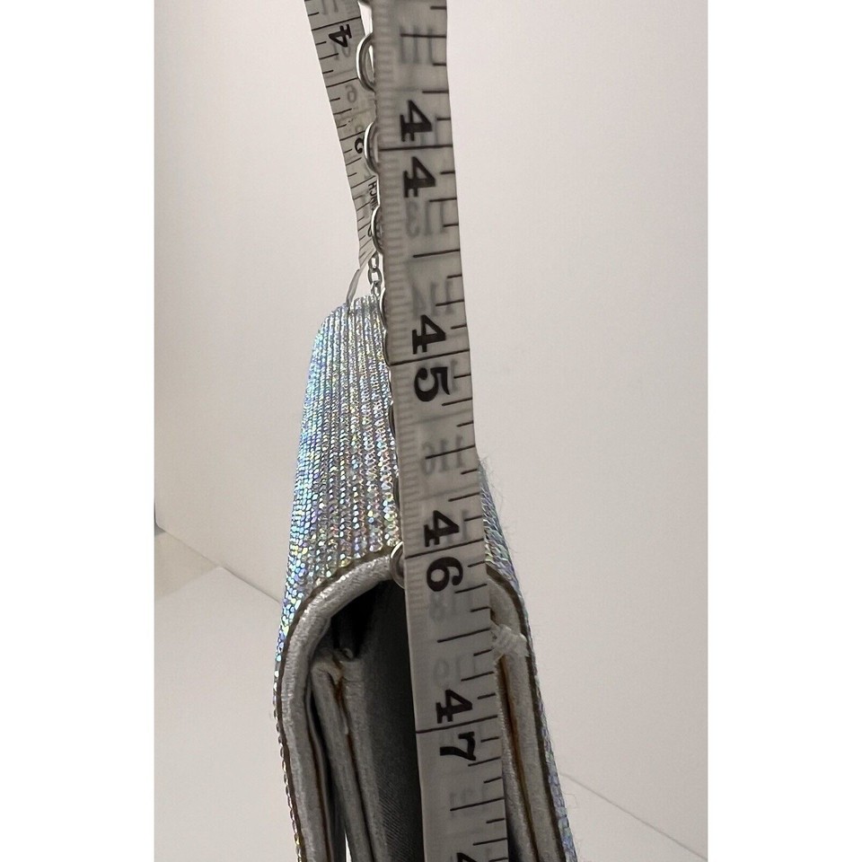 Gunne Sax Jessica McClintock Silver Embellished Evening Bag Clutch ...