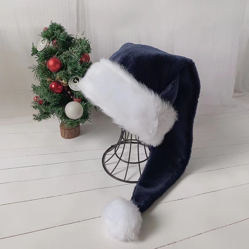 Adult Children Long Christmas Hat Plush Red Santa Claus Cap Christmas ...