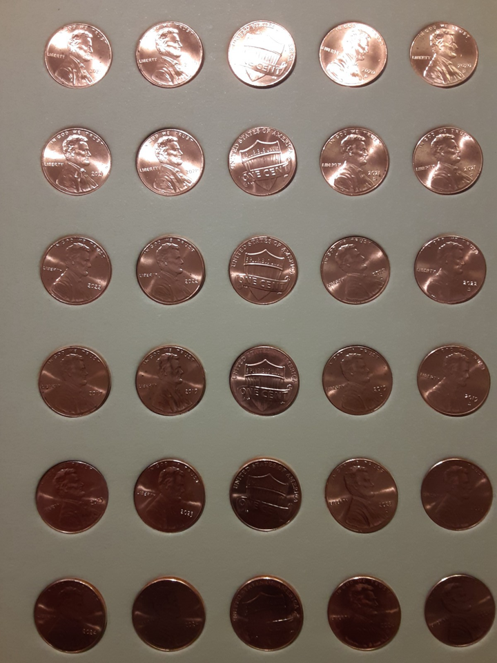 Near Complete lincoln Wheat Penny Set 1909-2025 p d s mint Cent missing ...