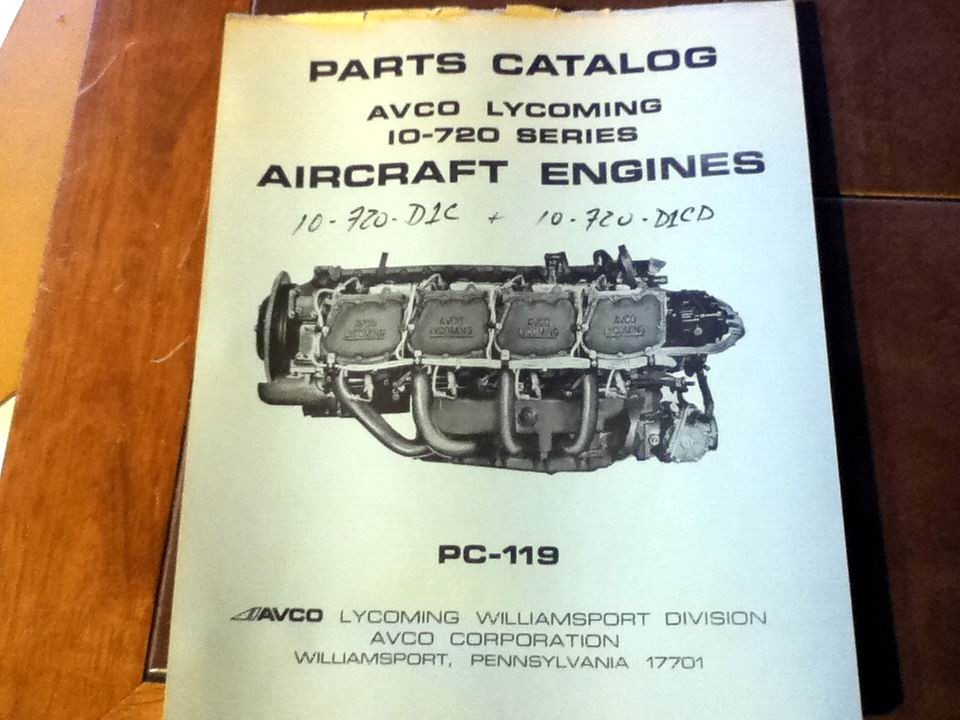 Lycoming IO-720-D1CD & IO-720-D1C Engine Parts Manual | eBay