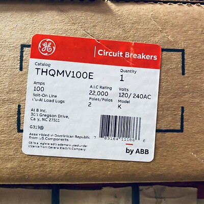 GE THQMV100E BREAKER 2POLE 100A 120/240V NEW READY TO SHIP | eBay