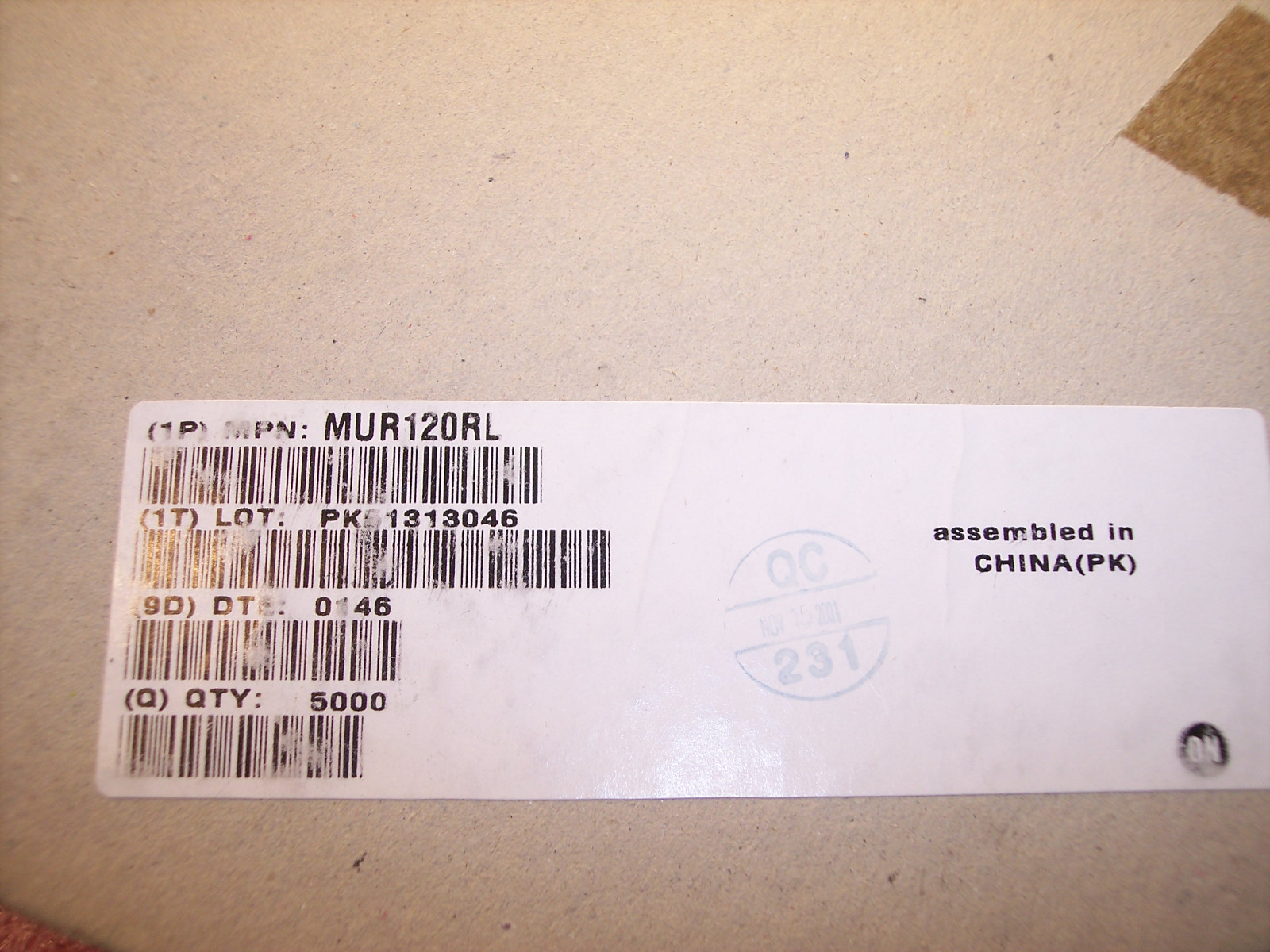 QTY (100) MUR120RL ON SEMI DO-41 1A 200V ULTRA FAST RECOVERY RECTIFIERS ...