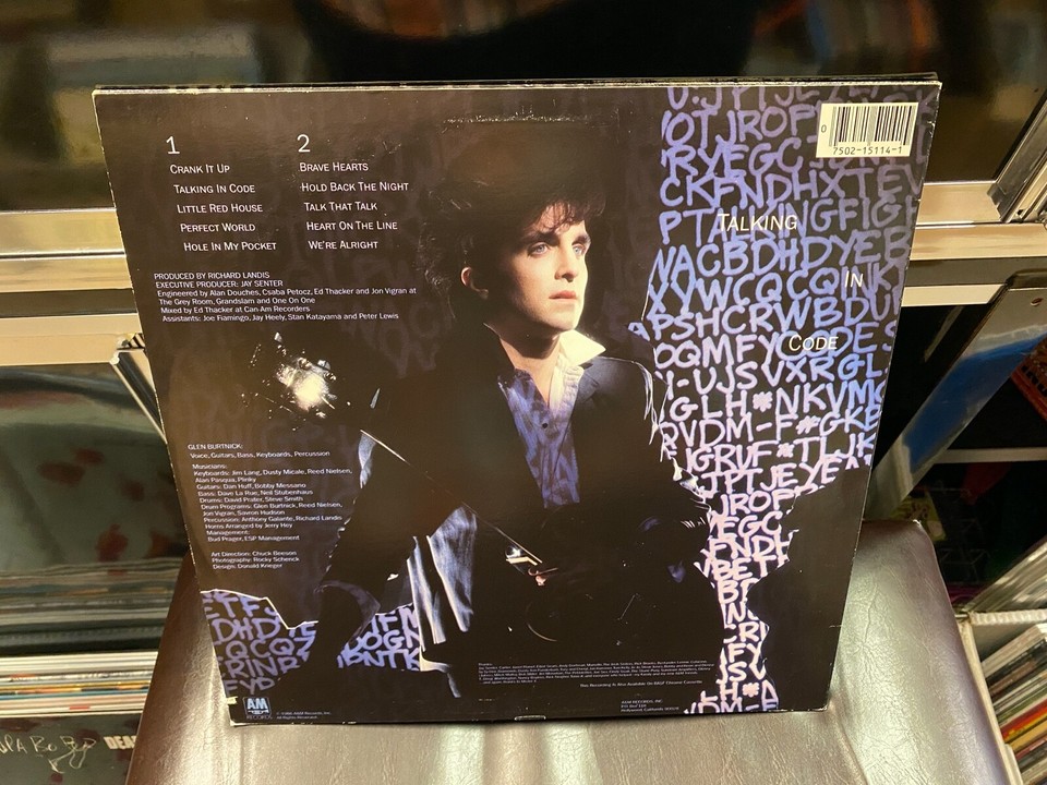 Glen Burtnick Talking in Code vinyl LP A&M 1986 EX STYX | eBay