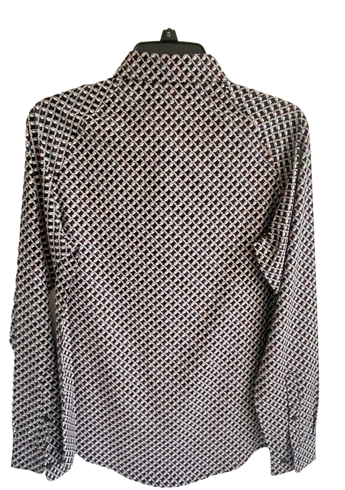 Perry Ellis S slim fit dress shirt Bright White Geo button collar ...