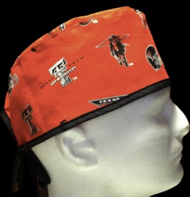 NCAA Texas Tech Black Helmet Scrub Hat Chemo Cap | eBay