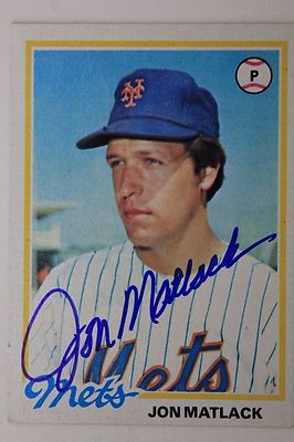 JON MATLACK NY METS 1972 ROY Autographed 1978 Topps #25 Signed Card 16F ...