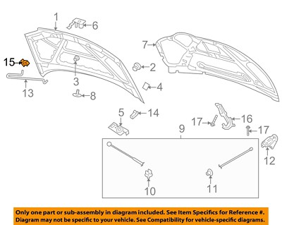 GM OEM 01-16 Aveo Hood Hood Components-Support Rod Support 96540969 | eBay