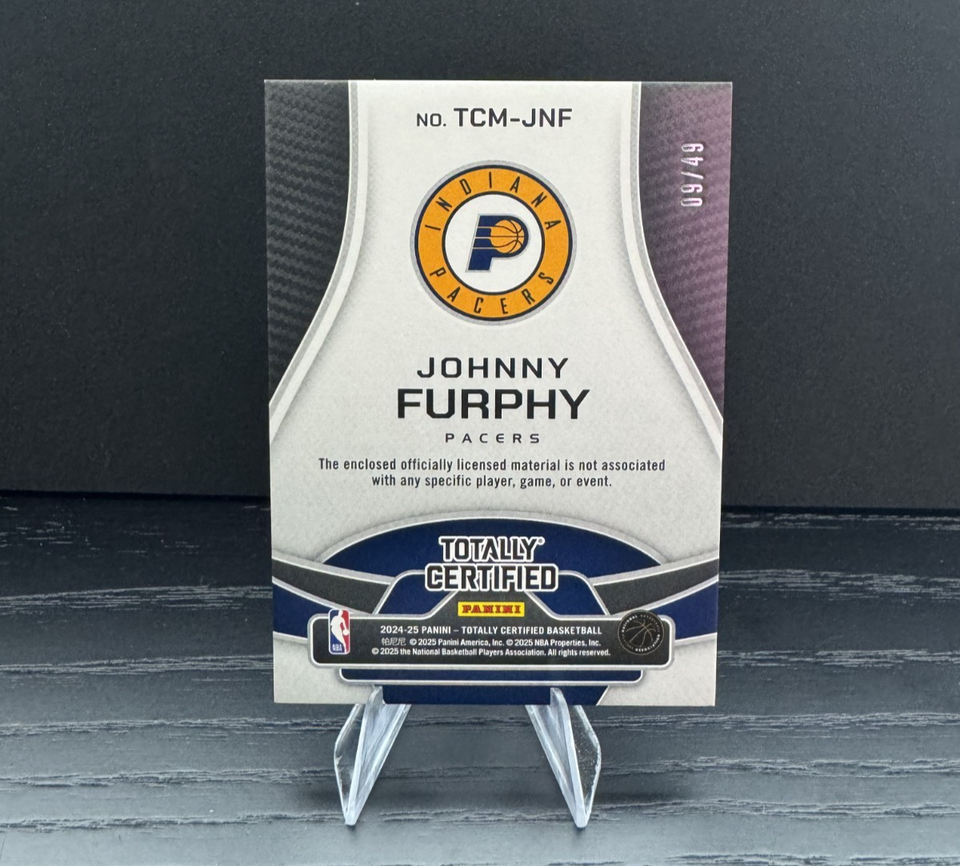 2024-25 Panini Totally Certified Johnny Furphy Materials Blue Mirror ...