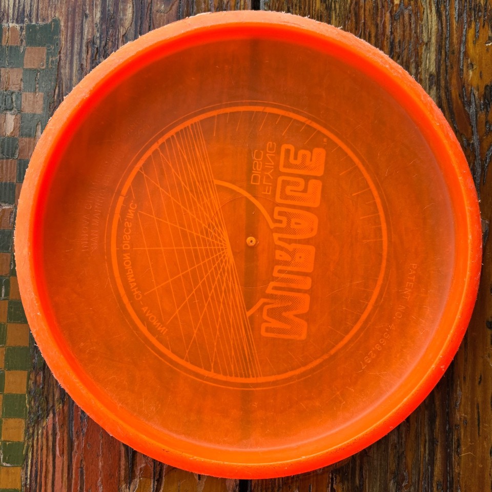 Innova DX Mirage PFN Patent # Circle Stamp Orange Vintage Disc Golf 115 ...