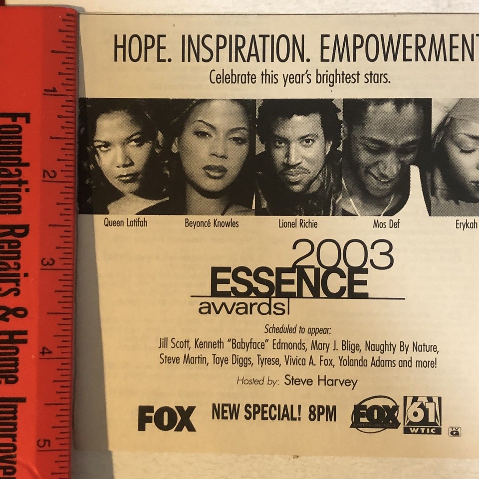 2003 Essence Awards Vintage Print Ad Lionel Richie Beyoncé Steve Harvey ...