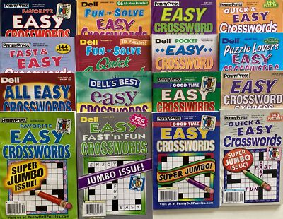 Lot of 10 Dell Penny Press ALL EASY Crossword Puzzle Books Unsorted | eBay