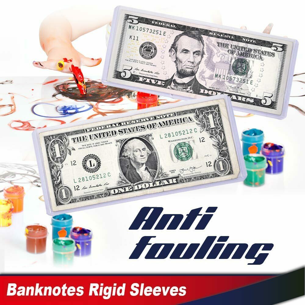 25 Banknotes Rigid Sleeves For Modern Size US Currency Notes Topload ...