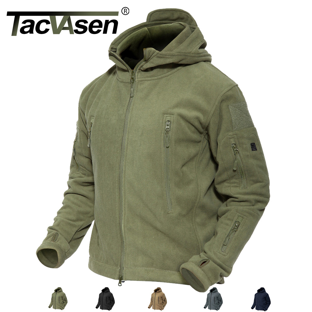 TACVASEN Mens Tactical Recon Zip Fleece Jacket soft Hoodie Security ...