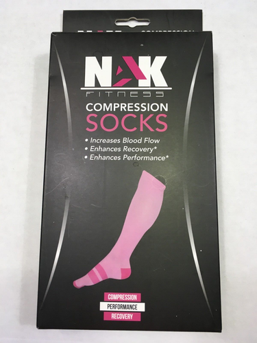 Medium NAK Fitness Graduated Compression Socks Hot Pink Running Nurses ...