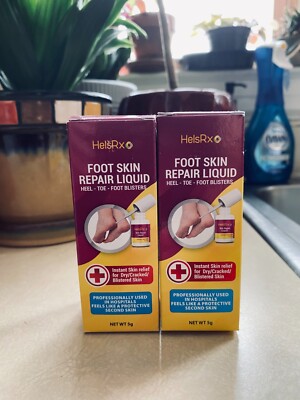 HelsRx Foot Skin Repair Liquid(2) ( Heel, Toe & Foot Blisters) ''New ...