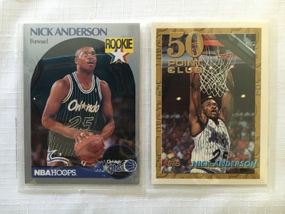 1990-91 NBA Hoops Nick Anderson #214 ROOKIE w/50-PT CLUB CARD (NEAR ...