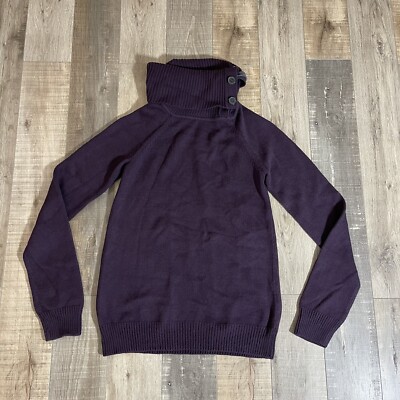 Banana Republic Women's M Purple Cowl Button Turtle Neck Sweater | eBay