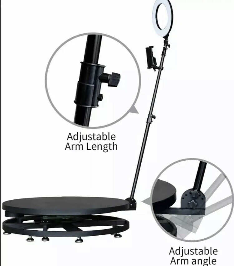 360 Photo Booth Videobooth Automatic Rotating Selfie Wedding 115cm UK ...