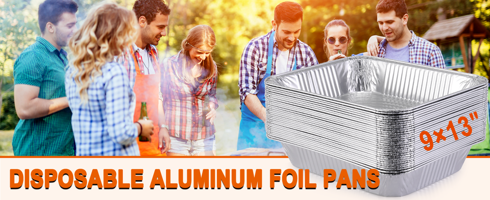 Aluminum Foil Pans 9x13 Disposable – Heavy Duty Baking Pan for Lasagna ...