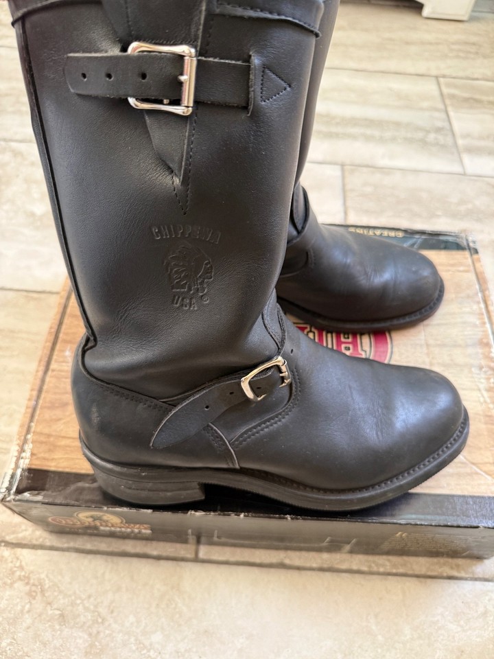 Chippewa Engineer Boots 10.5 D Mens Black Biker Motorcycle Style #97863 ...