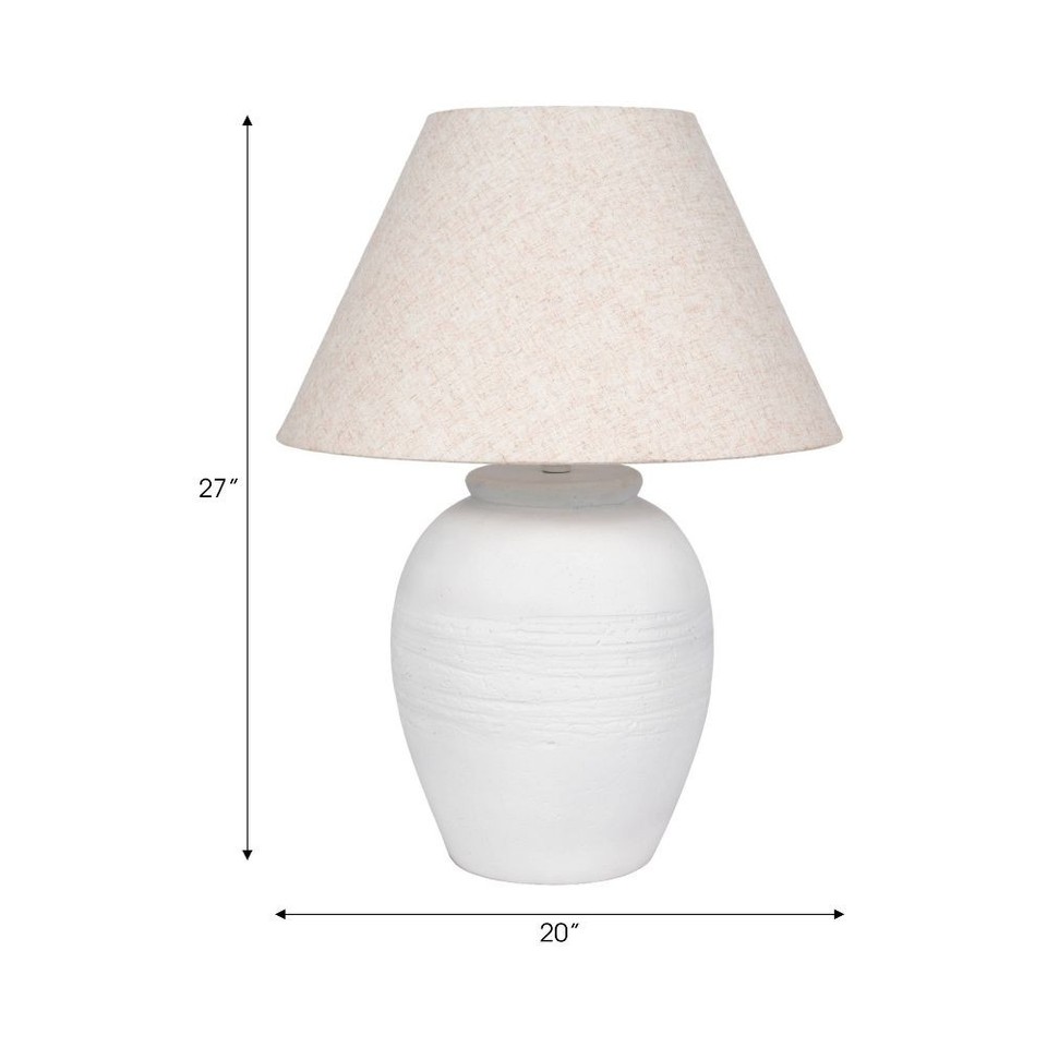 SAGEBROOK HOME 27" Artisan Jug Table Lamp: Polyester Empire Shade, UL ...