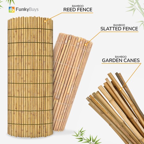 Bamboo Cane Slat Reed Screening Roll Garden Fencing Panel Outdoor ...
