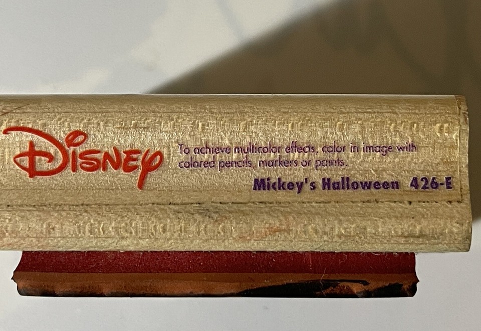 Vtg. Mickey Presents Wooden Rubber Stamp Mickey Mouse Rubber Stampede ...