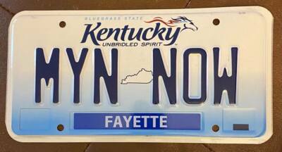 Kentucky VANITY License Plate MYN NOW | eBay