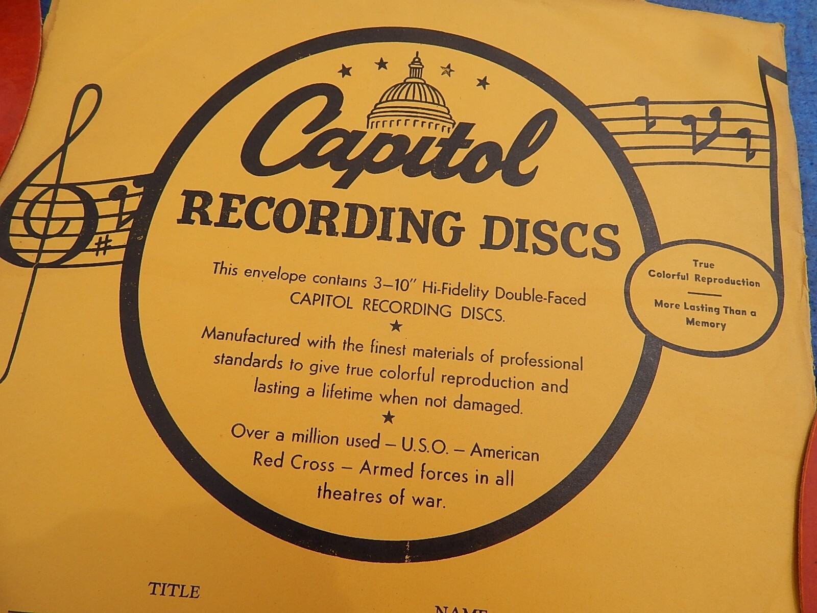 1940s Capitol Recording Discs Noto Brothers jukebox operators - 10 inch ...