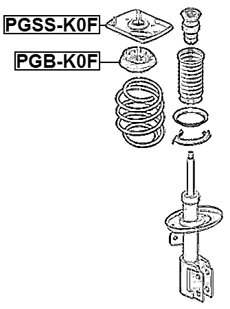 PGB-K0F Febest FRONT SHOCK ABSORBER BEARING 9805572080, SU001-A6620 ...