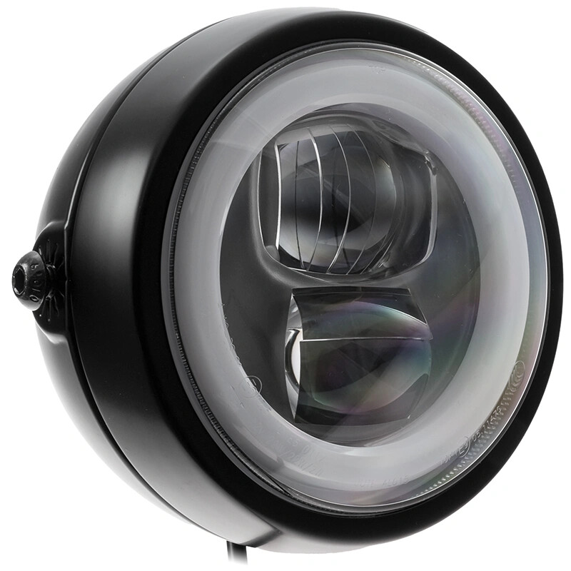 Motorcycle Universal LED Headlights " Capsule 120 Black | eBay