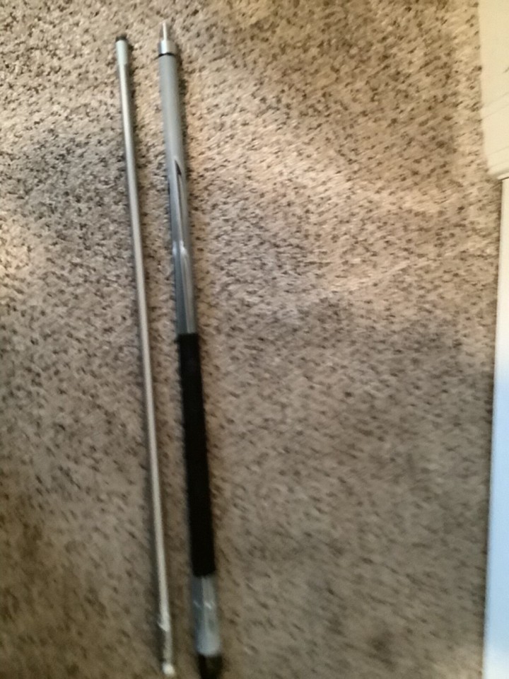 East Point fiber glass Pool Cue Stick Black Ornate Point 58” 2-Piece 20 ...