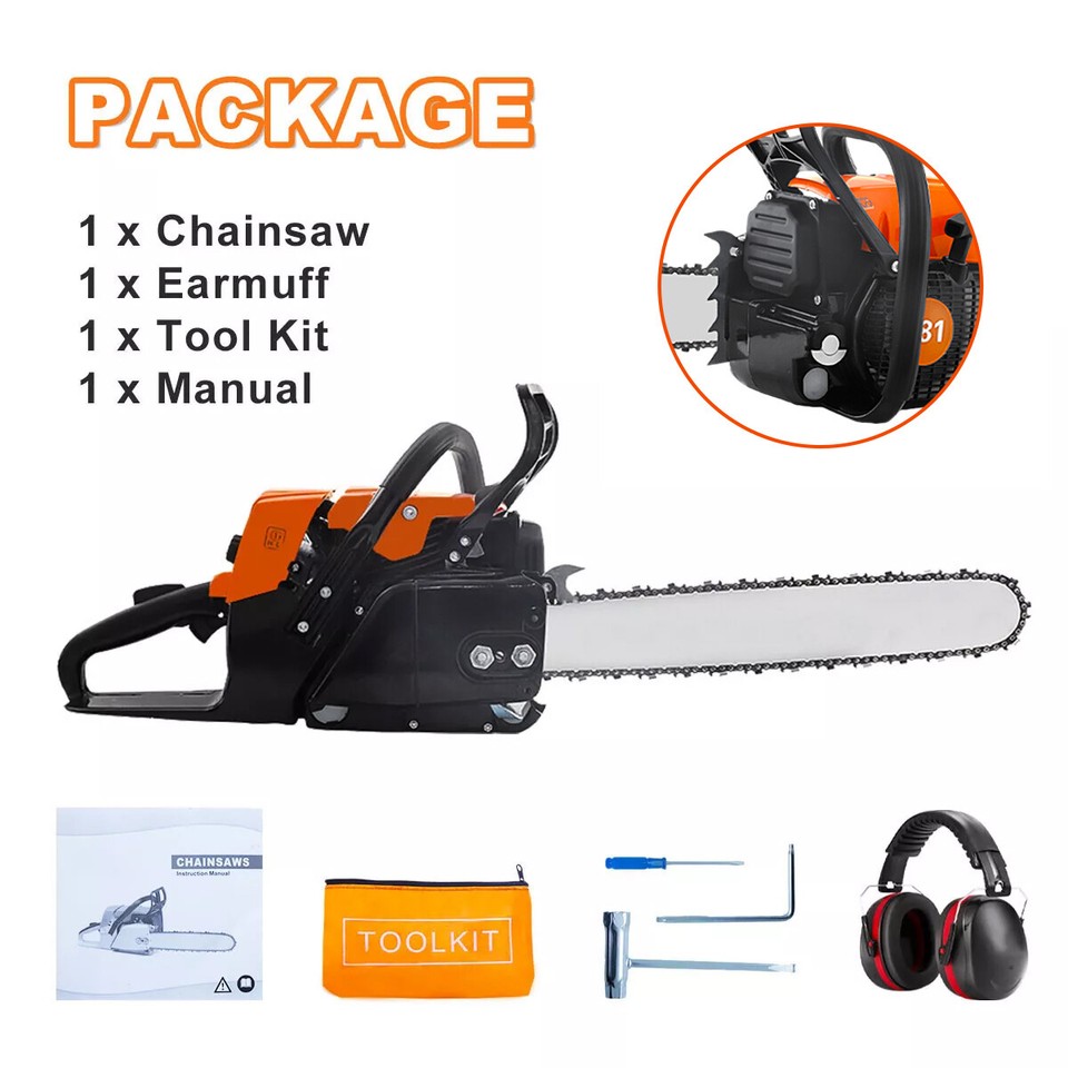 MS381 36'' Bar Chain Chainsaw 72cc Top Handle Gasoline Power For Stihl ...