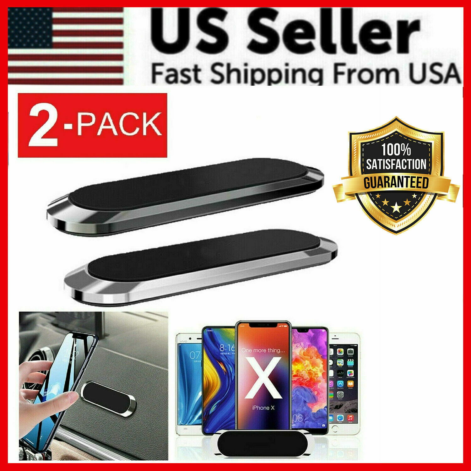 2PCS Strip Shape Magnetic Car Phone Holder Stand For iPhone Magnet ...