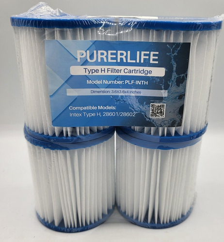 Purelife M28601/28602 Type H Pool Replacement Filter 4pk/ PLF-INTH ...