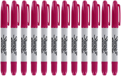 Sharpie Twin Tip Fine and Ultra Fine Permanent Marker Pen Berry 12 Pack ...