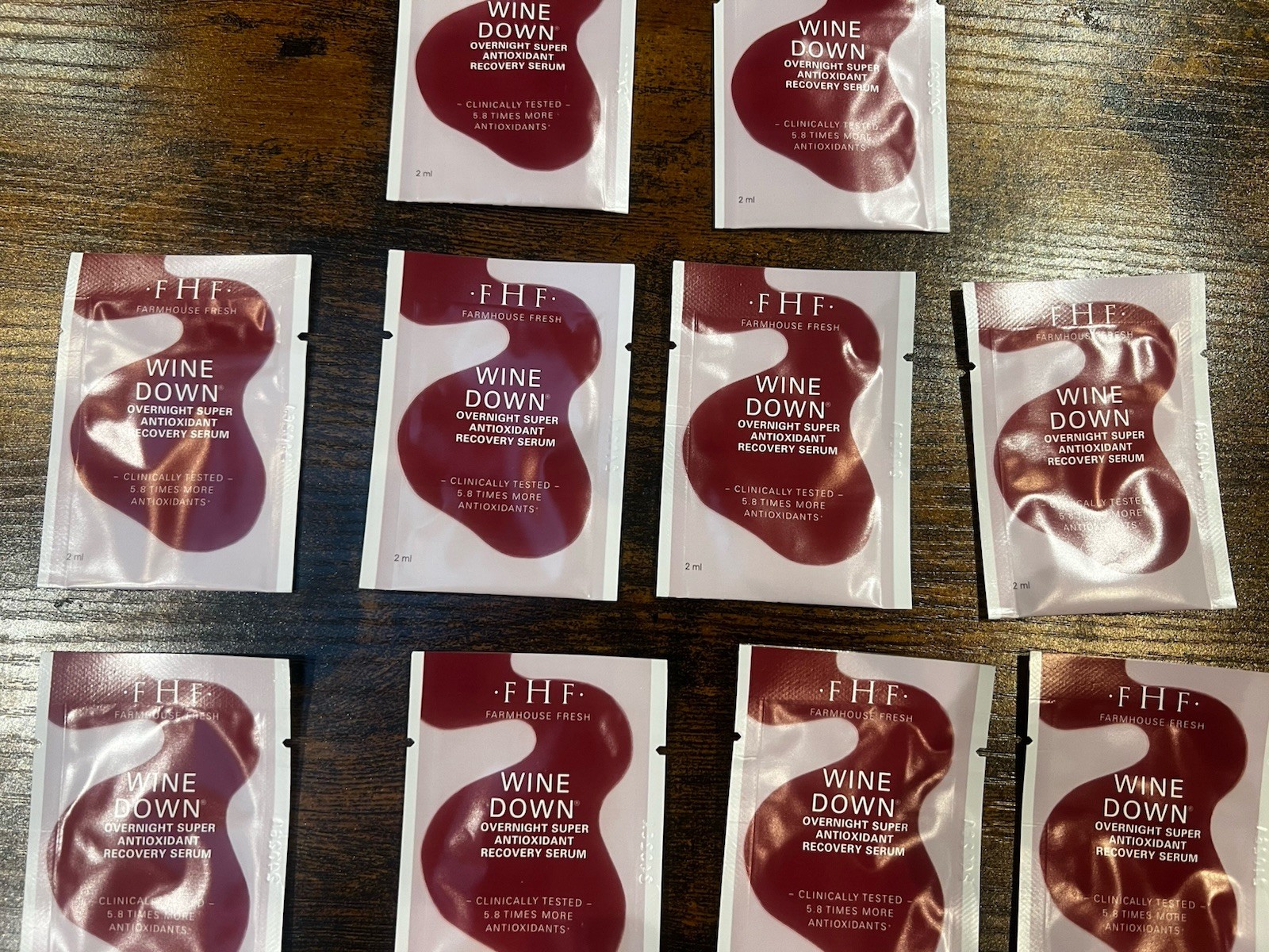 10 Sample Wine Down Overnight Antioxidant Serum 2 ml each F•H•F ...