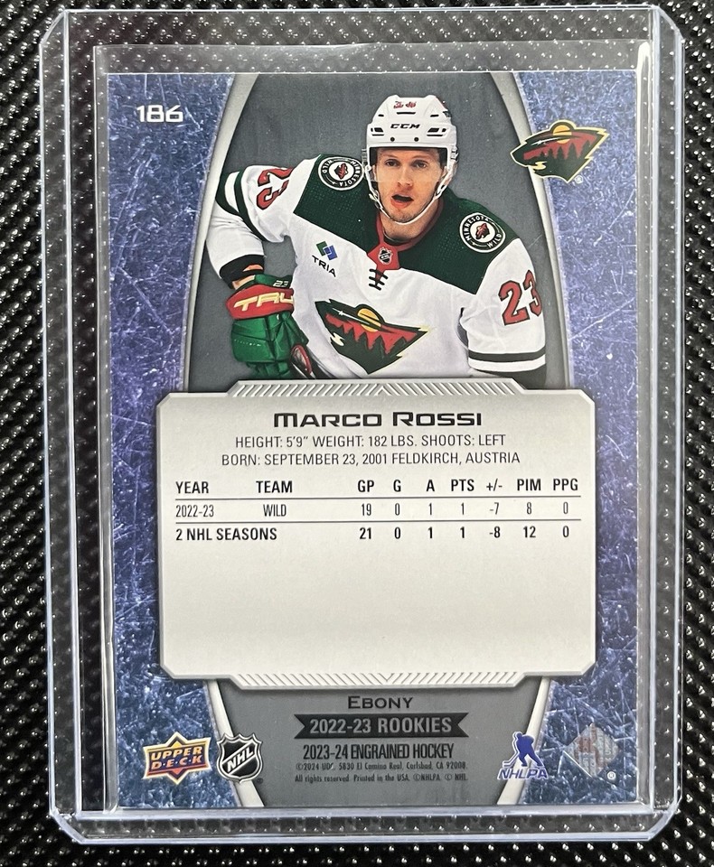2023-24 Upper Deck Engrained 2022 Rookie Update Ebony /49 Marco Rossi #186 | eBay