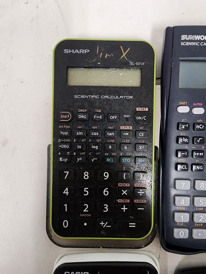 Lot of 6 Calculators, Sharp, Sunwood, Casio, Texas Instruments TI | eBay