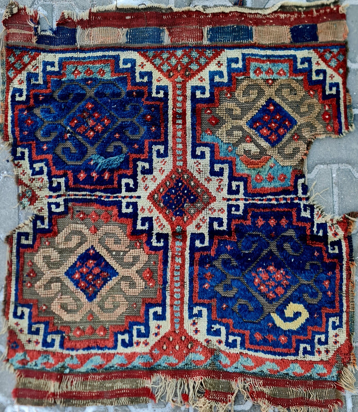1800s Caucasian rug, oriental rug, fragment rug, wall rug, Antique ...