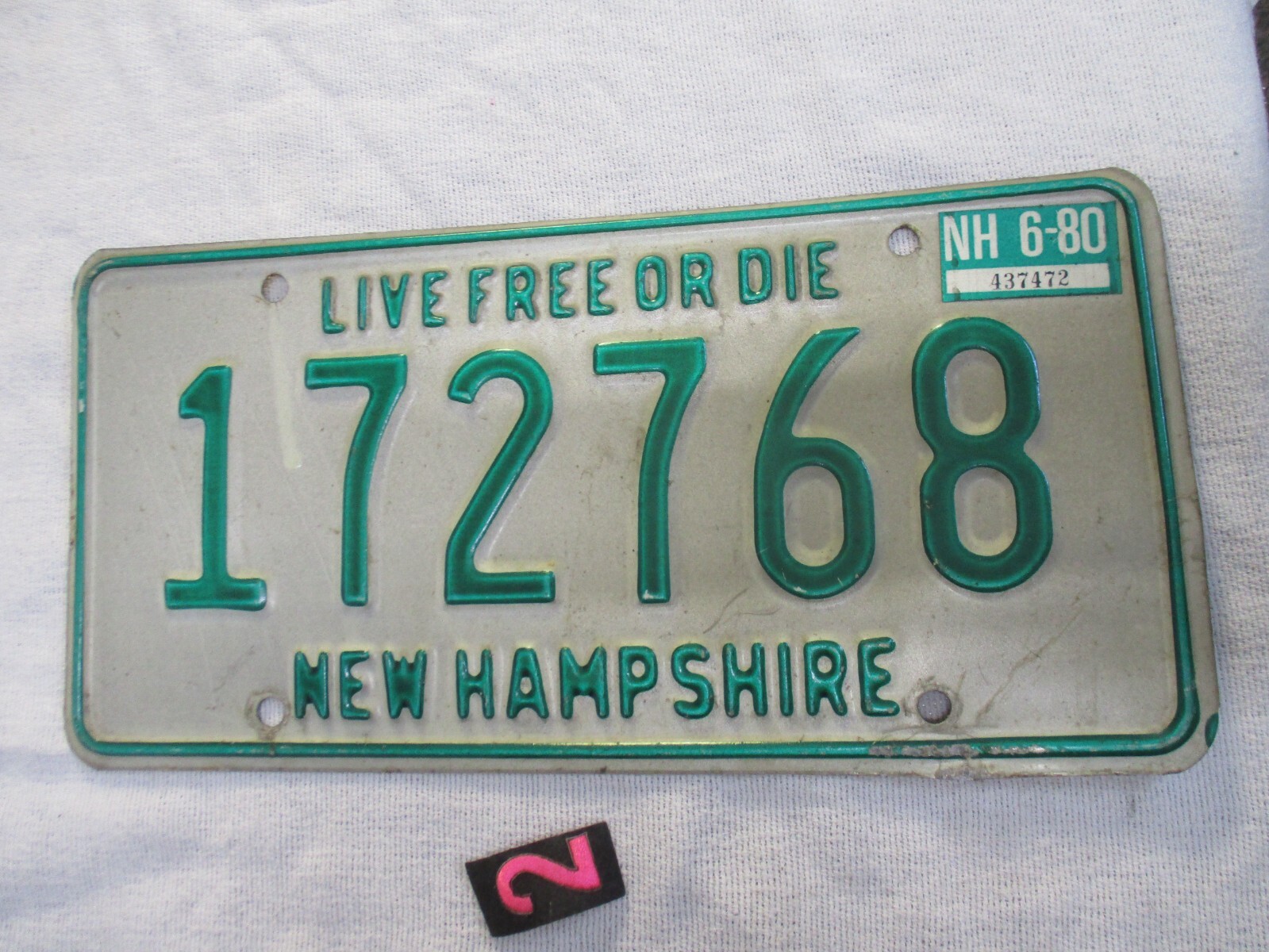 Vintage New Hampshire License Plate Tag 172768 Live Free Or Die Slight ...