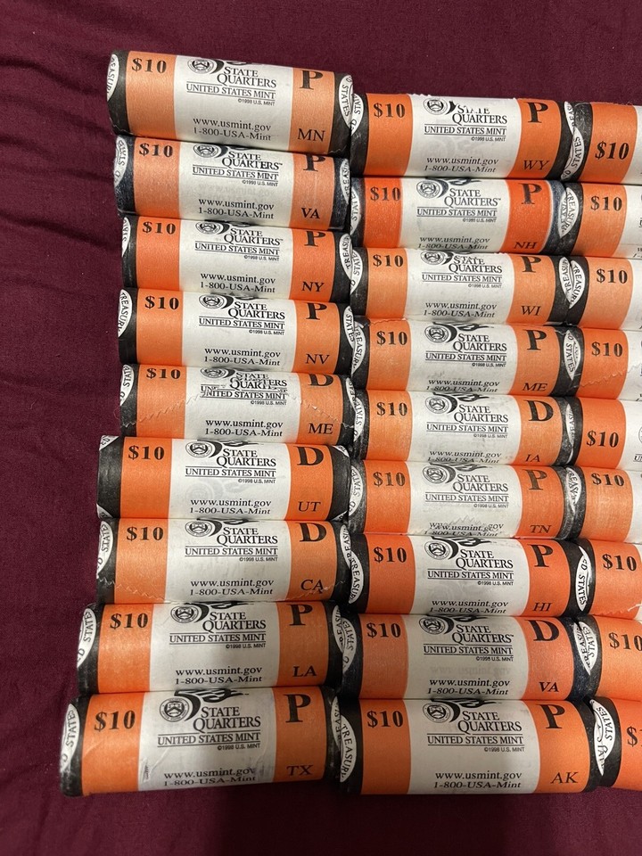 44 Mint Sealed State Quarter Rolls Uncirculated 50 State Quarters ...