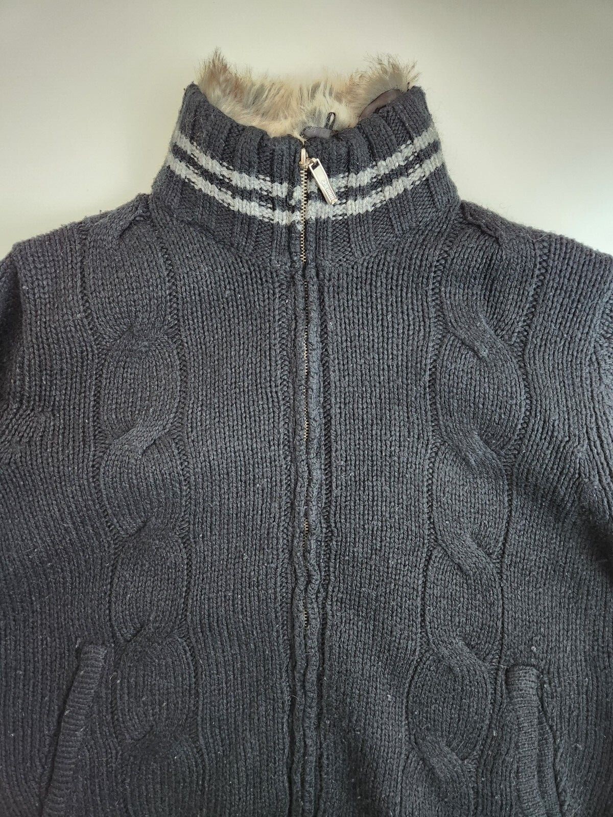 Mark Fairwhale Winter Knitted Wool Cardigan Zip Up Sweater Coat Jacket ...