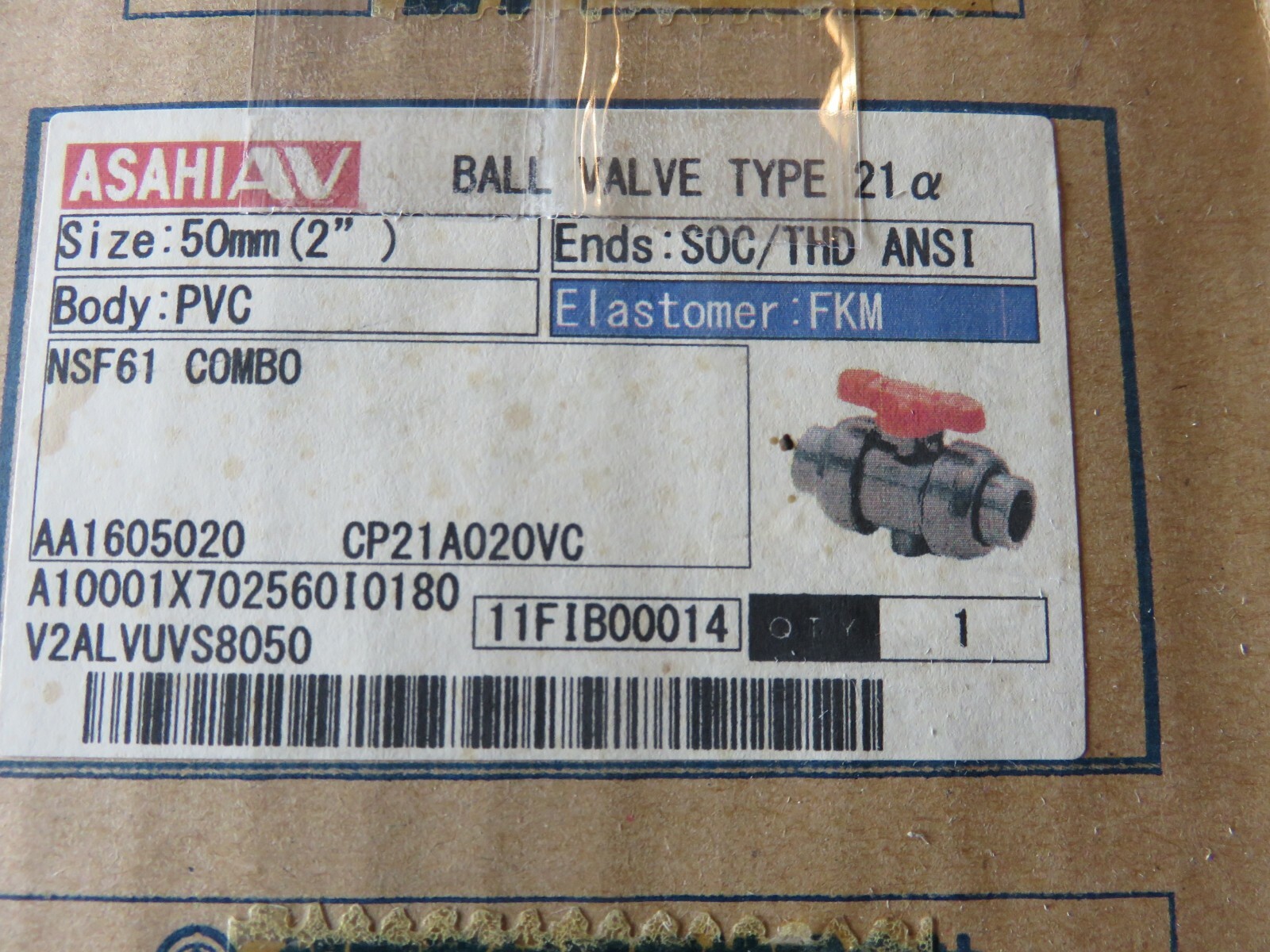 2" Socket x Thread PVC Ball Valve 2-Way ASAHI 1605020 | eBay