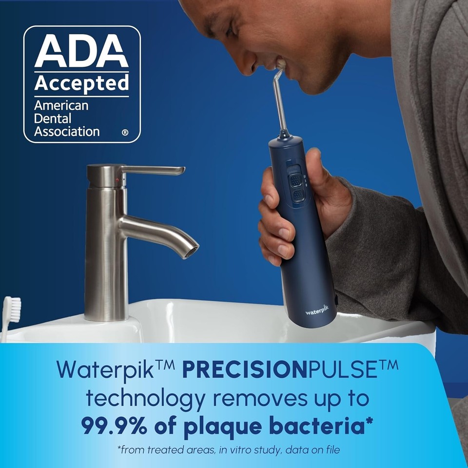 Waterpik Cordless Pulse Rechargeable Portable Water Flosser for Teeth ...